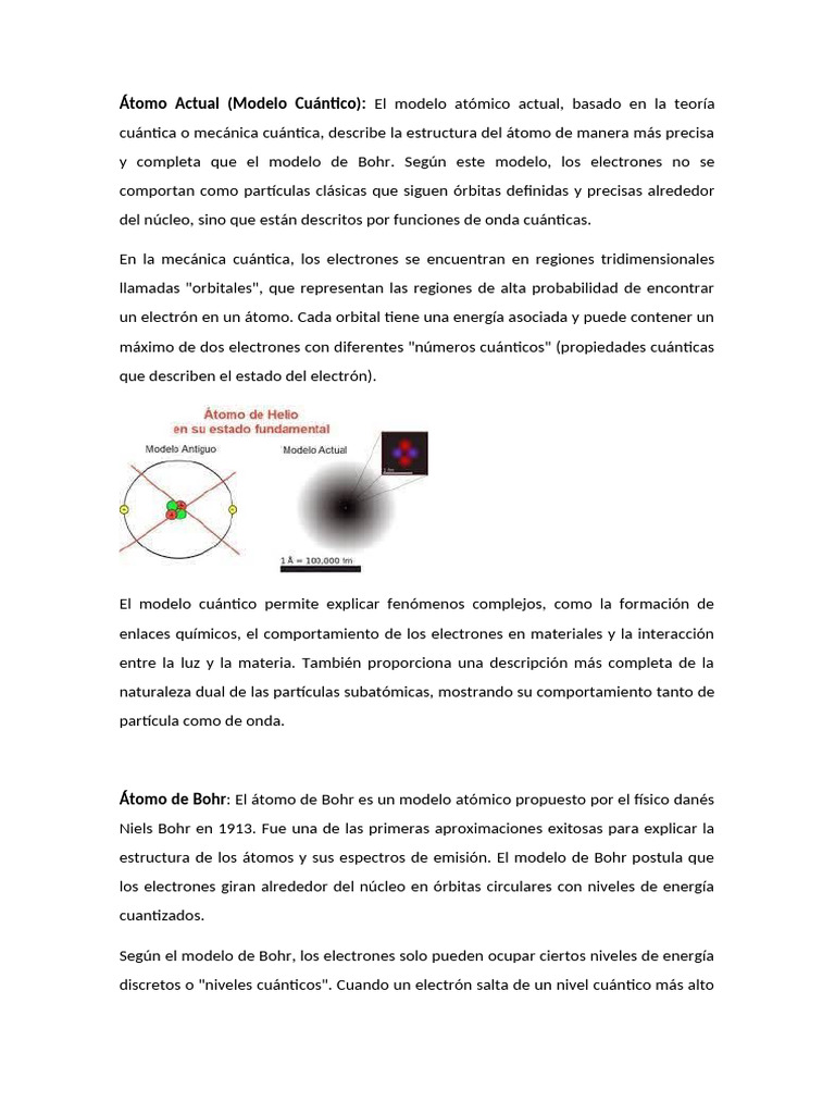 Átomo Actual y Atomo de Borh | PDF