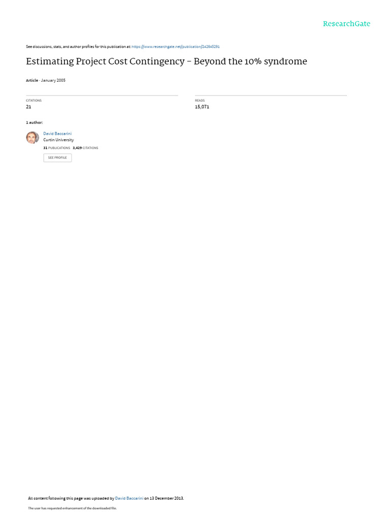 Estimating - Project - Cost - Contingency - Beyond - The - 10% Syndrome ...