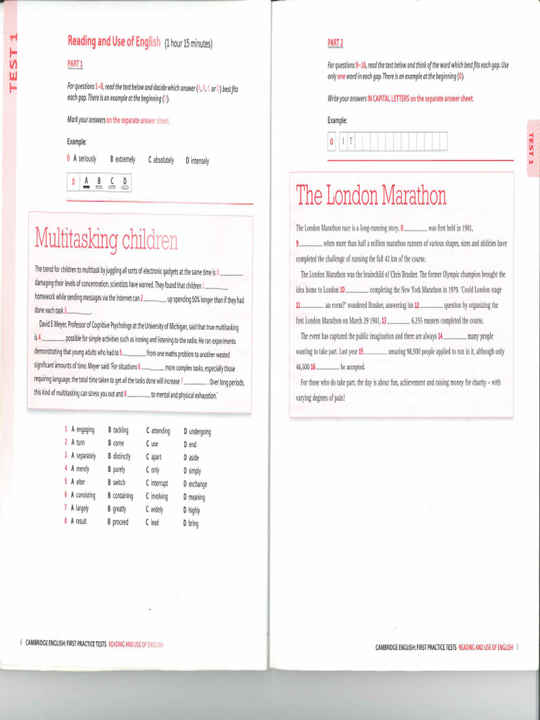 Cambridge English First Practice Tests | PDF