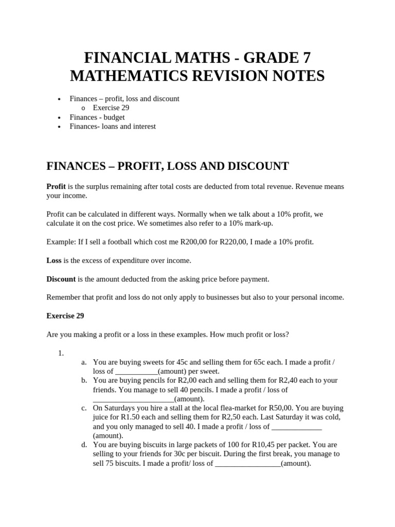 Financial Maths | PDF
