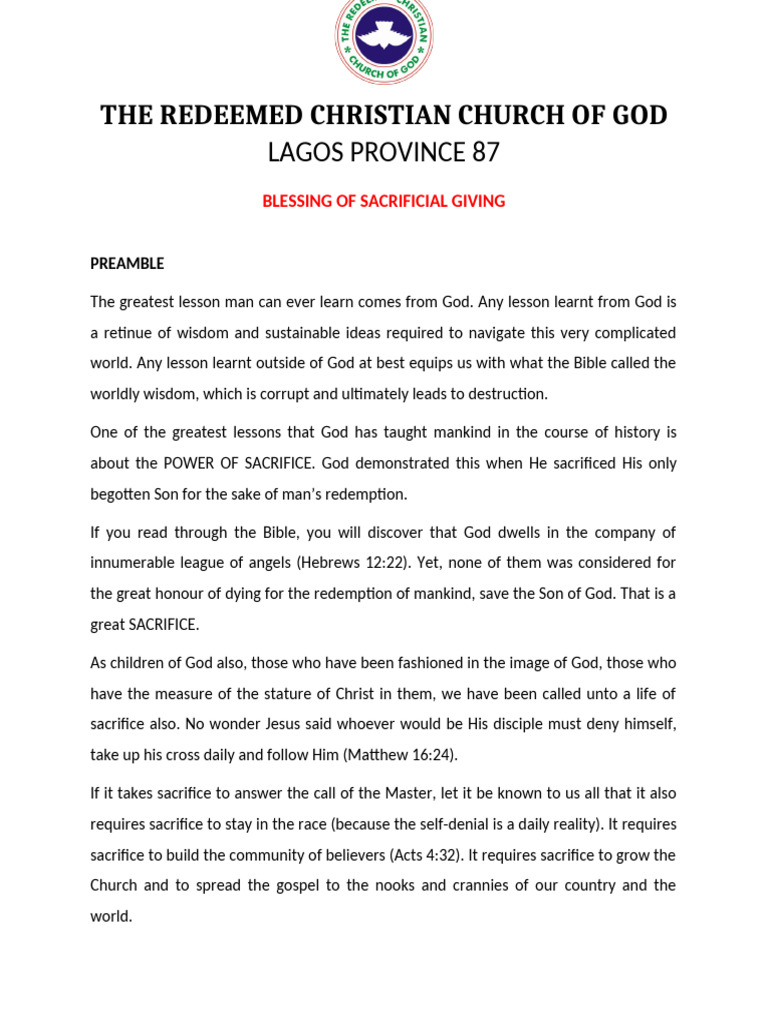 Sacrificial Giving-1 | PDF