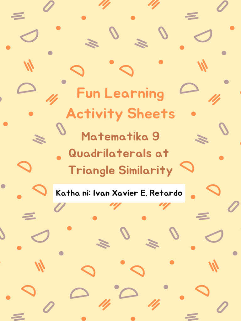 Fun Learning Activity Sheets Grade 9 Math Quarter 3 | PDF