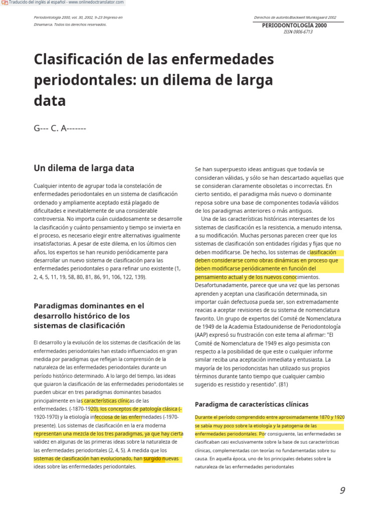 Periodontology 2000 - 2002 - Armitage - Classifying Periodontal ...
