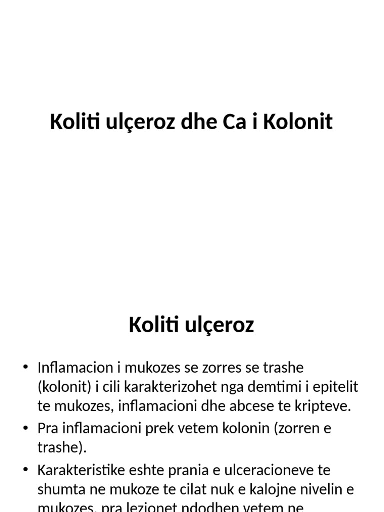 Koliti Ulçeroz Dhe Ca I Kolonit | PDF