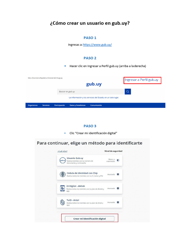 Como Crear Usuario Gub | PDF