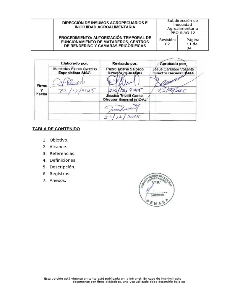 Aut. Temporal de Senasa | PDF