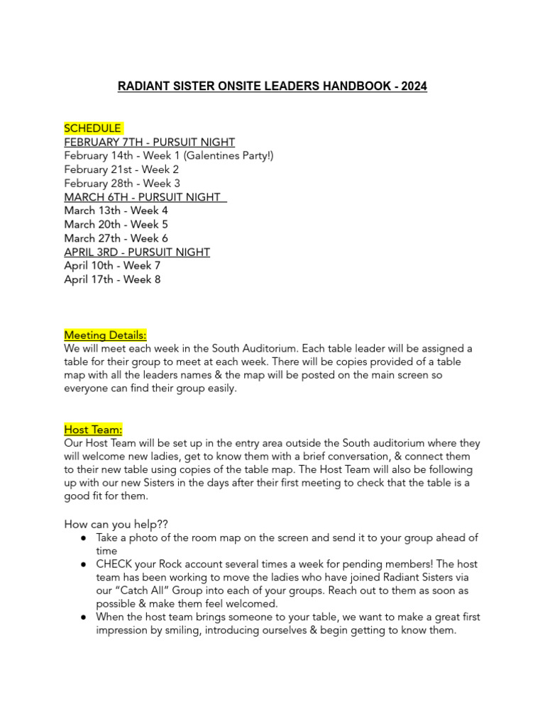 RS Onsite - Leader Handbook - SPRING 2024 GT | PDF