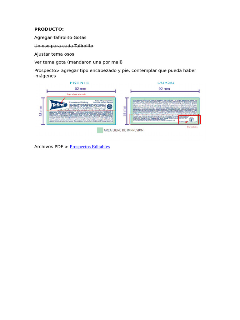 Producto Tafirol | PDF