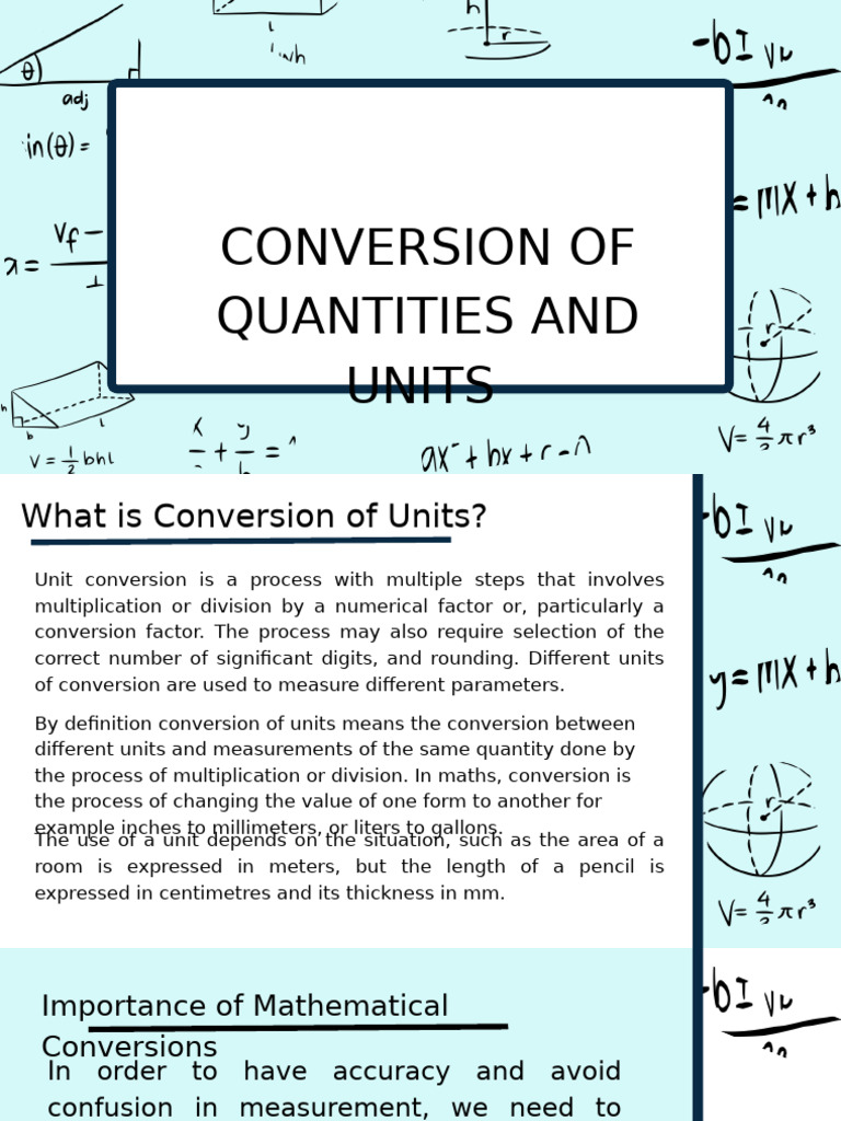 CONVERSION-OF-QUANTITIES-AND-UNITS | PDF