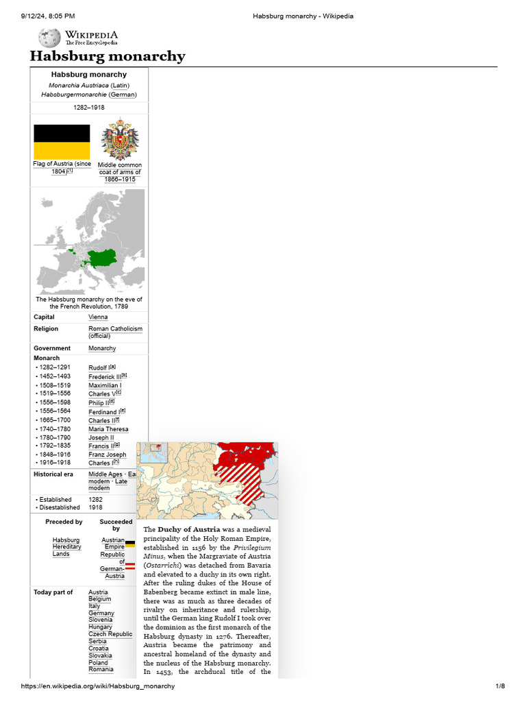 Habsburg Monarchy - Wikipedia | PDF