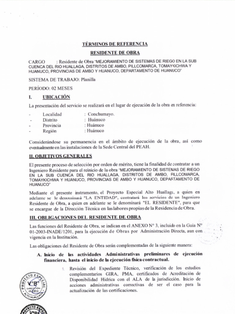 Residente de Obra - Ambo PDF | PDF