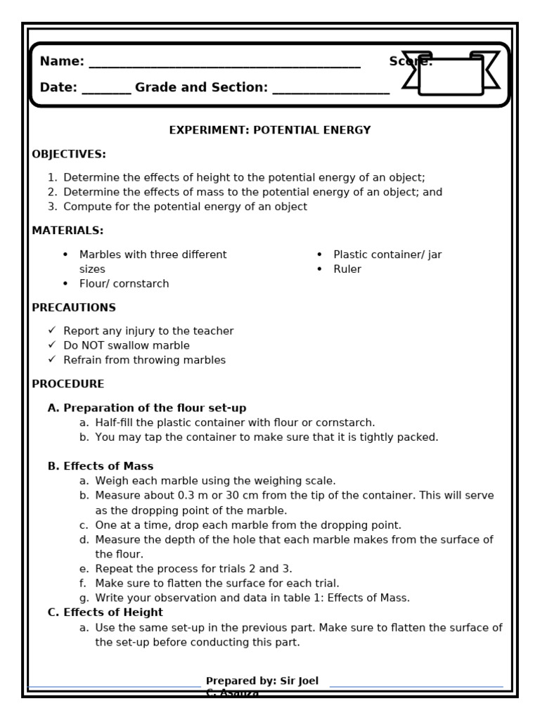 PotentiaL Energy | PDF