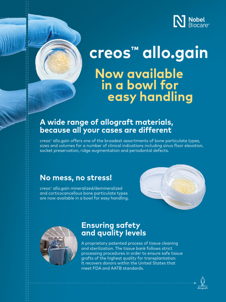 Creos Allogain 2 Pager - US - 87709 | PDF | Medical Specialties | Surgery