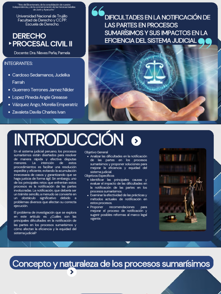 Diapositiva Dificultades en La Notificación de Las Partes en Procesos ...