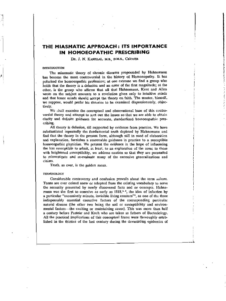 The Miasmatic Approach - Its Importance in Homeopathic Prescribing - Dr ...