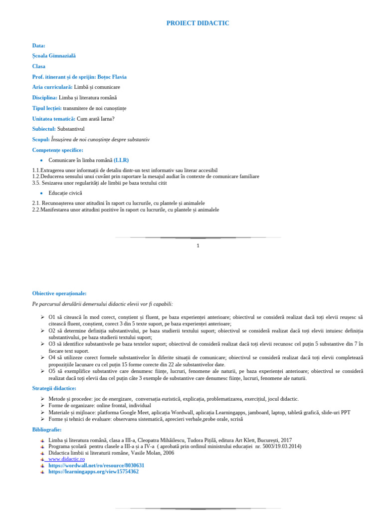 Proiect LLR 2020 | PDF