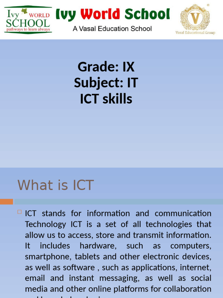 ICT Skills | PDF
