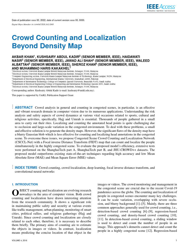 Crowd Counting and Localization Beyond Density Map | PDF