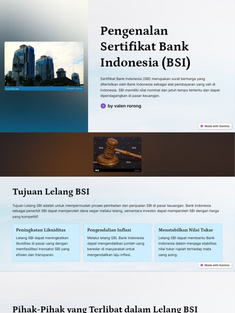 Pengenalan Sertifikat Bank Indonesia BSI | PDF