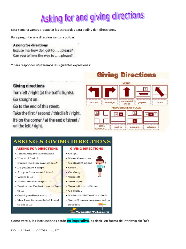 Asking for and giving directions | PDF