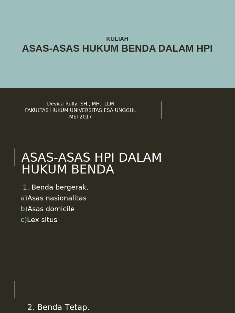10-Asas-Asas-HUKUM-BENDA-HPI | PDF