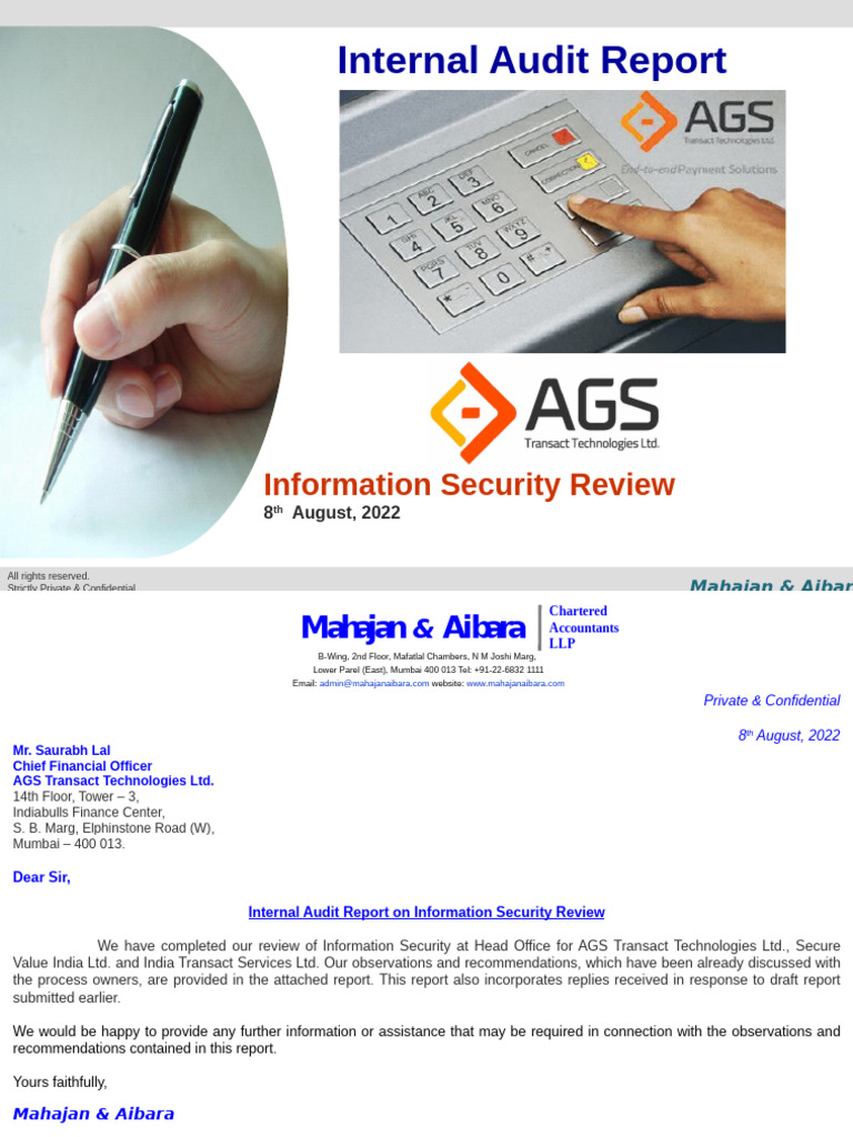 AGS - IS Review-Discussion Updated Draft Report 8th August | PDF ...
