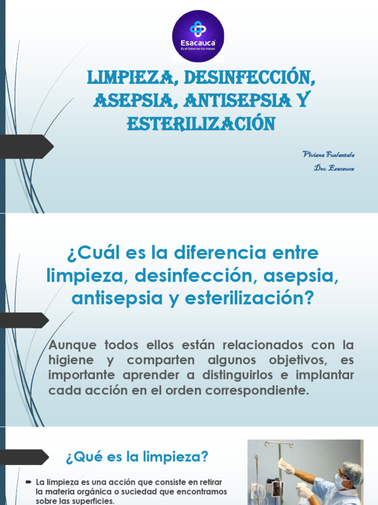 Limpieza Desinfeccion Asepsia Antisepsia y | PDF