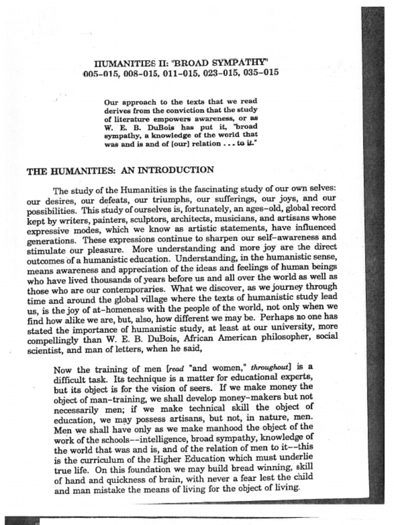 Humanities II Syllabus | PDF