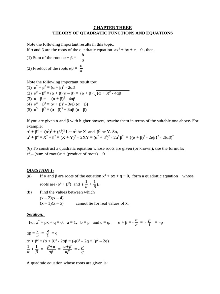 Quadratic Equations Simplified | PDF | Mathematics | Computers