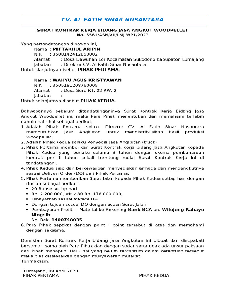 Cv. Al Fatih Sinar Nusantara | PDF