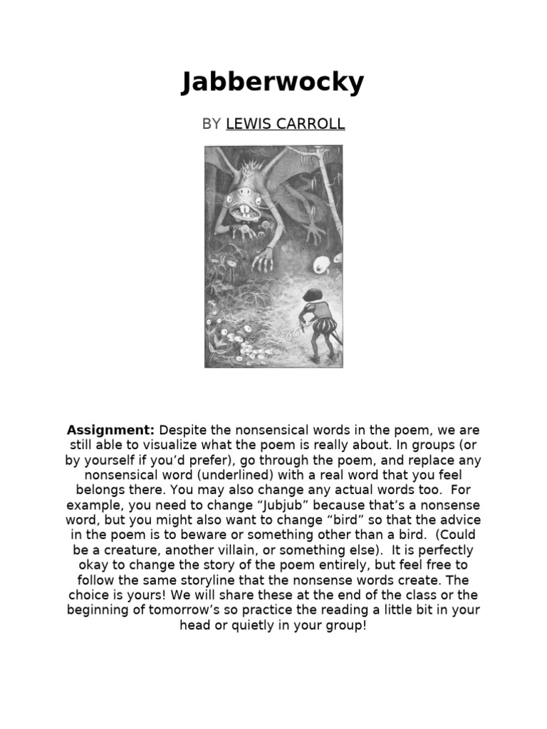 Poetry - Jabberwocky | PDF