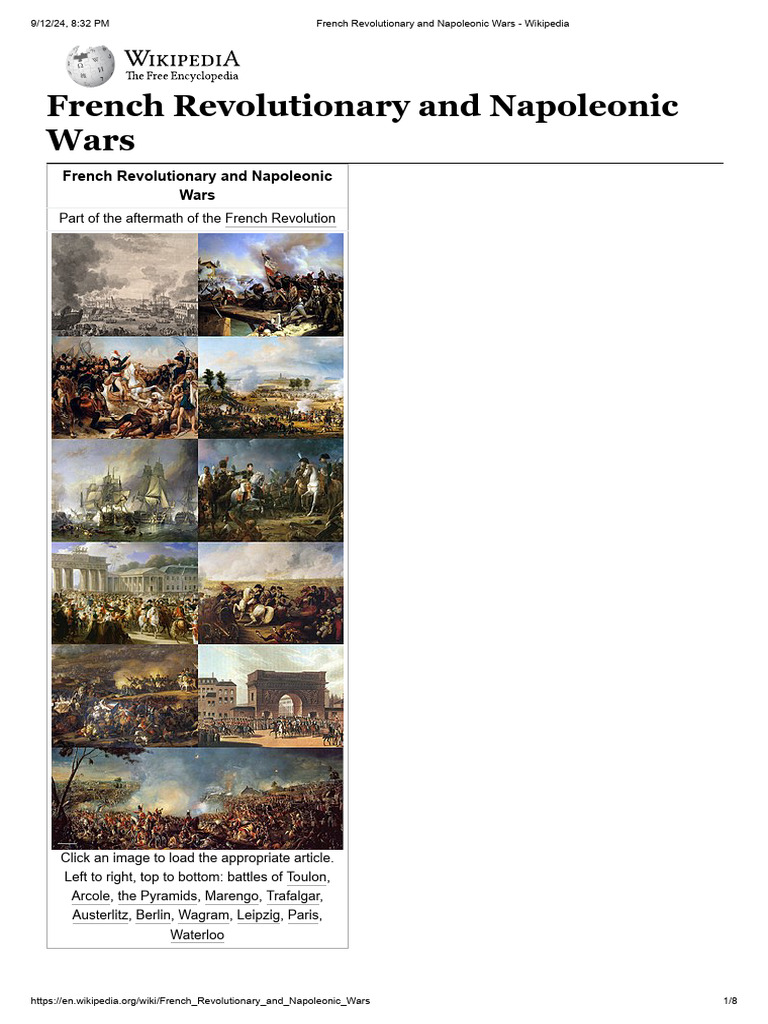 French Revolutionary and Napoleonic Wars - Wikipedia | PDF