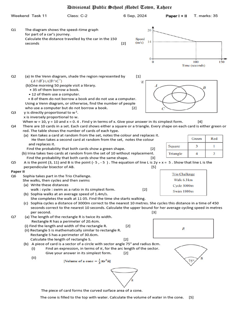 Weekend Task 11 C-2 2024 | PDF | Length | Area