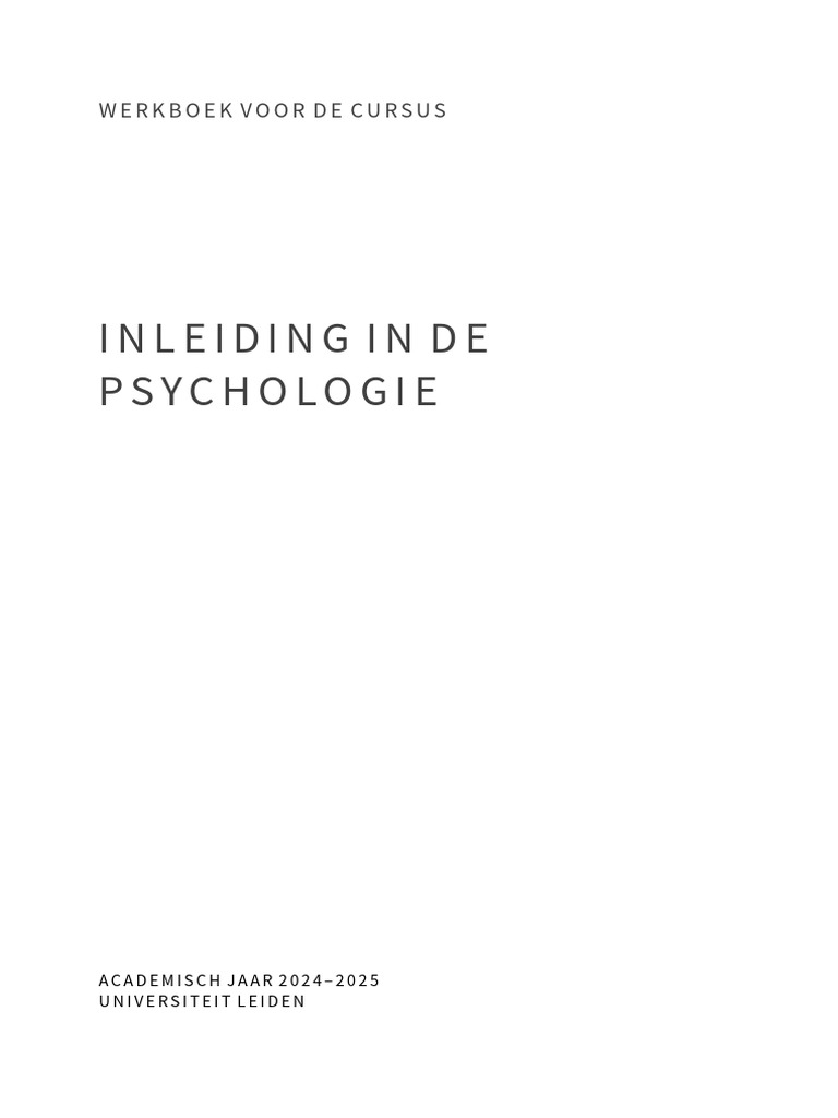 Werkboek Inleiding 2024 2025-5 | PDF