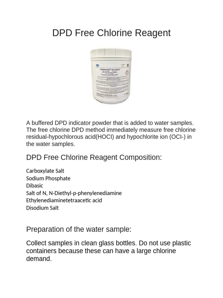 DPD Free Chlorine Reagent | PDF