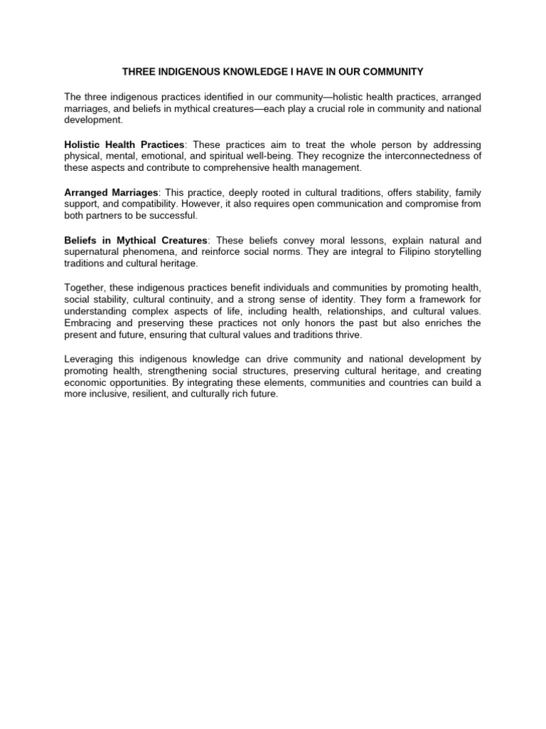 Three Indigenous Knowledge | PDF