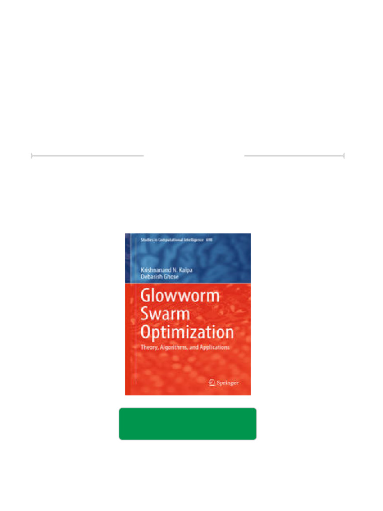 Glowworm Swarm Optimization Theory Algorithms and Applications 1st ...
