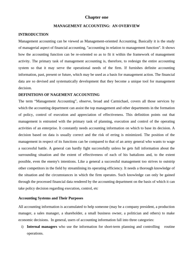 Management Accounting | PDF