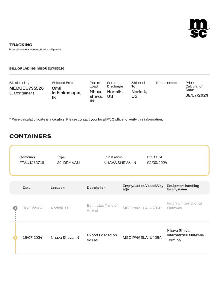 Containers: Tracking | PDF
