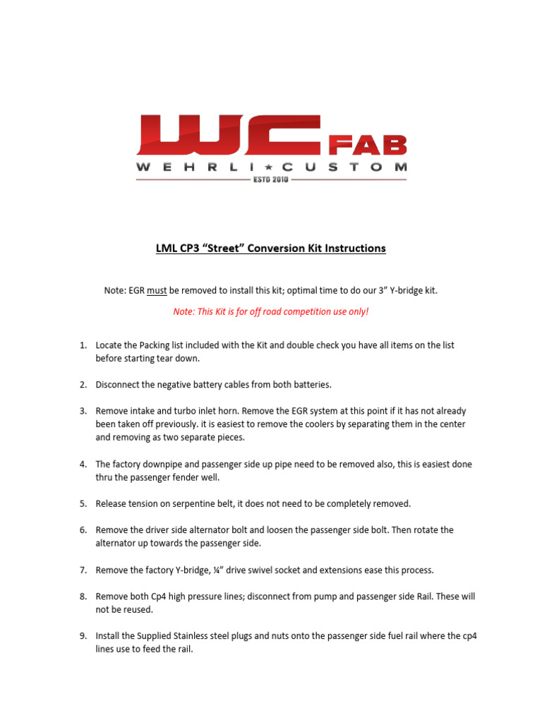 Install Instructions | PDF