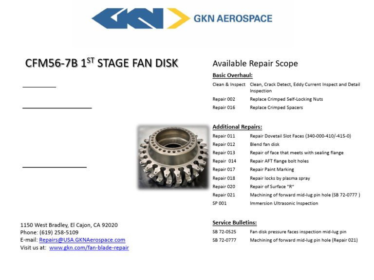 Data Sheet Cfm56 7b Fan Disk v1 | PDF