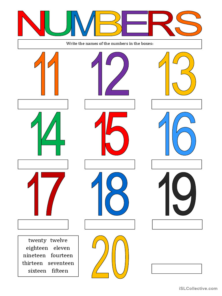 Numbers 11 - 20 | PDF