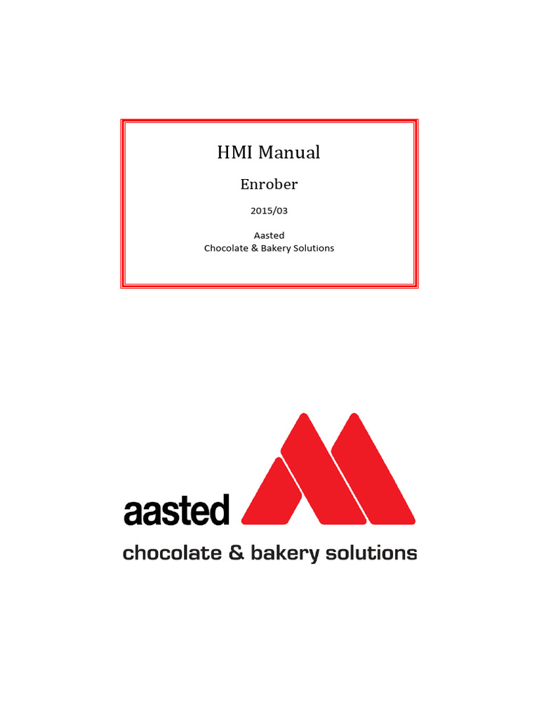 HMI Manual Enrober V0 - 01 UK | PDF