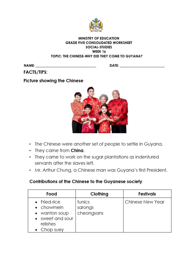 Grade 5 Social Studies Week 16 - 2022 - Consolidated Worksheet | PDF