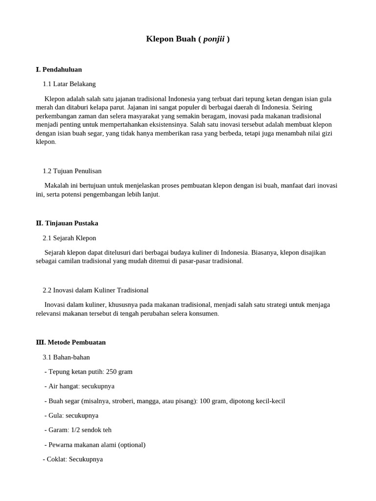 Klepon Buah Pdf Kesehatan Holistik