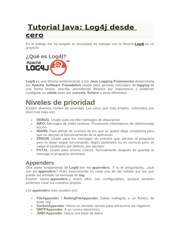 Tutorial Log4j | PDF