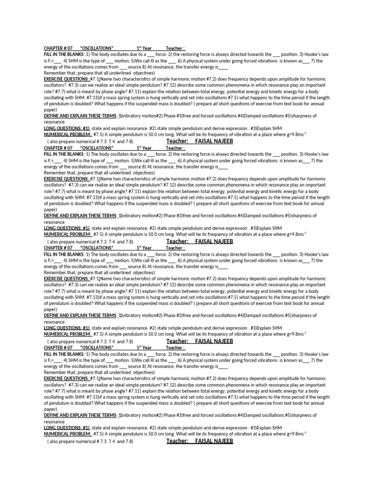 CHAPTER 7 1st year | PDF