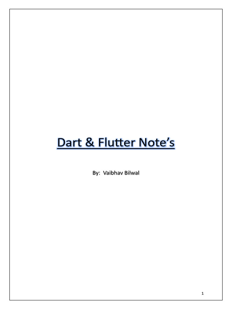 Dart Notes | PDF