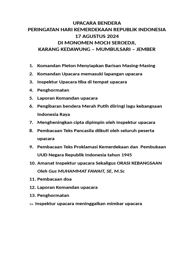 Upacara Bendera | PDF