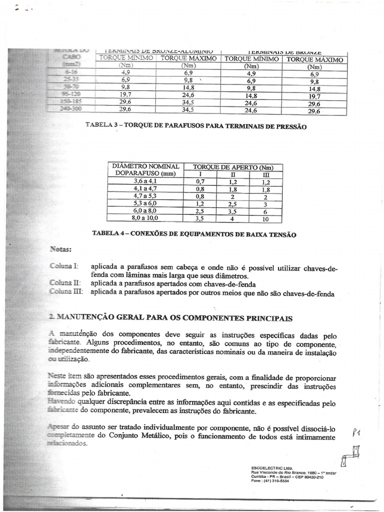 TABELA DE TORQUE EM PARAFUSOS | PDF